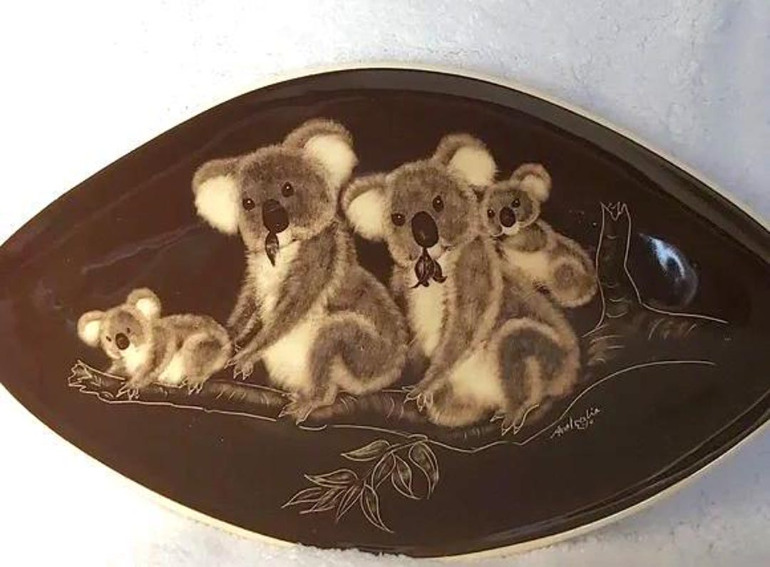 LARGE Sydney Pottery Koala Bears Mid 20th Century Display Plate, 14.75 ...