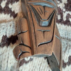 Vintage First Nations Carved Thunderbird Signed, George Manson, Tofino ...
