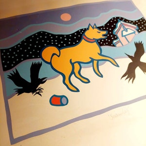 Vintage Ted Harrison ORIGINAL Signed Print, 1987 Numbered Snowdog - Etsy