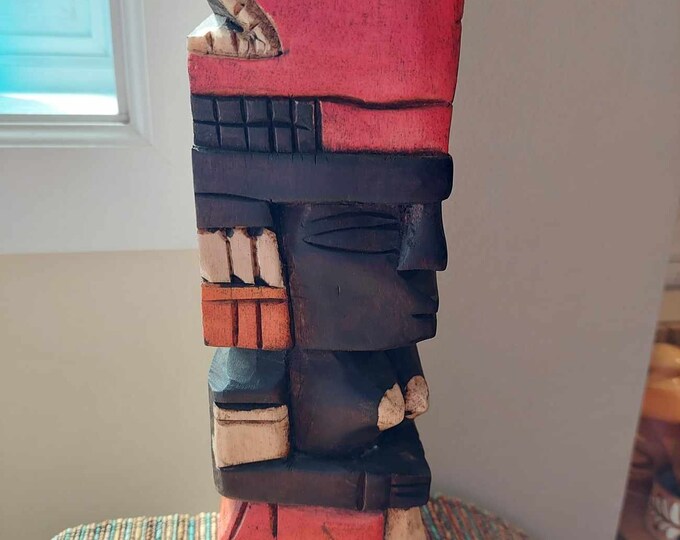 Peruvian Carved and Hand Painted Statue - Etsy