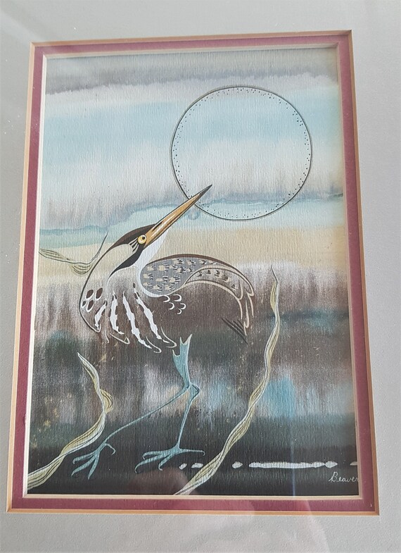 Rick Beaver Vintage First Nations loon Art Card | Etsy
