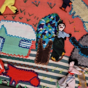 Vintage Framed Peruvian Village Peru, Textile Collage - Etsy