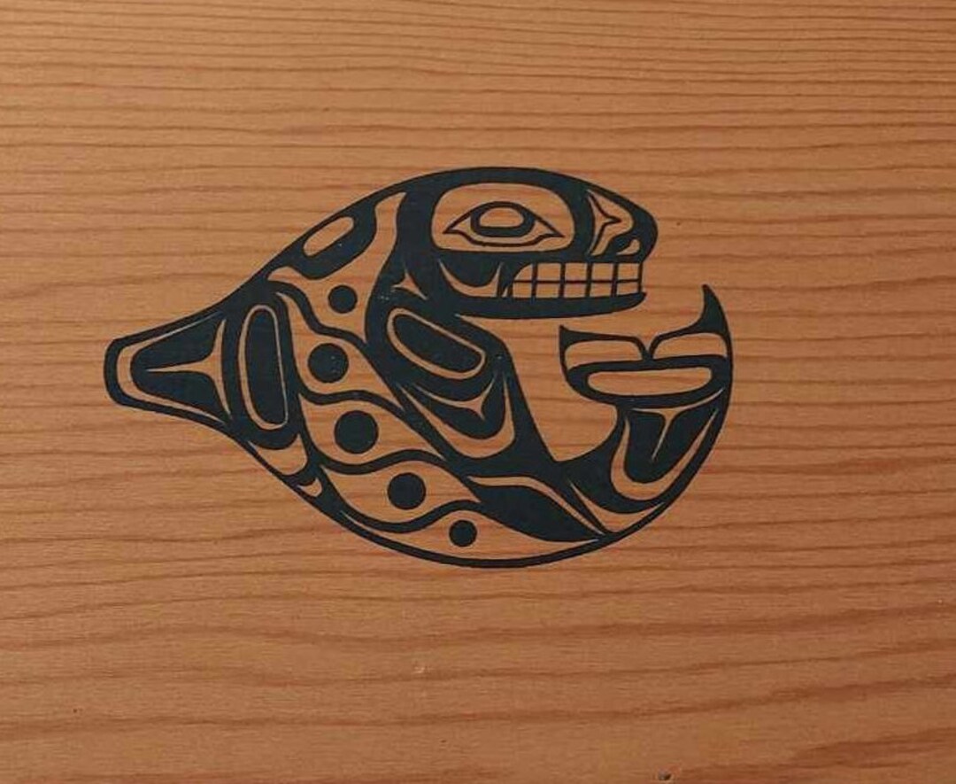 Vintage West Coast HAIDA Painted KILLER WHALE Lidded Cedar Box - Etsy