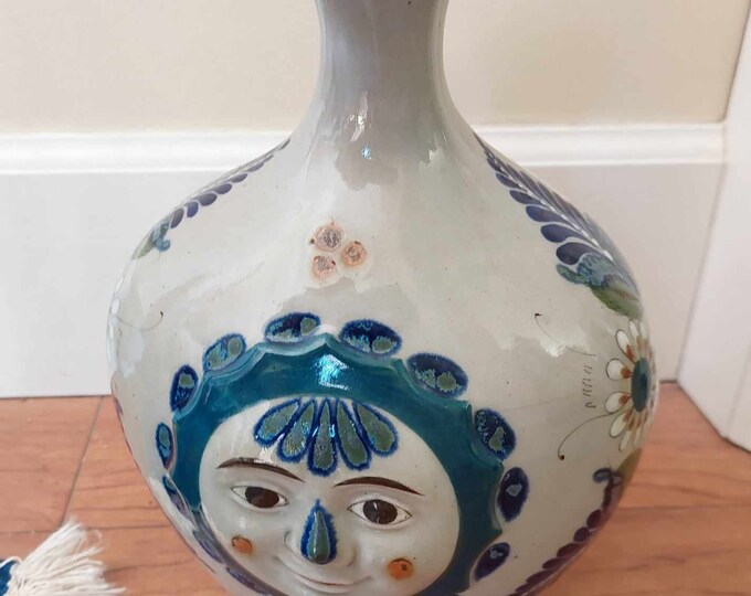 Vintage Mexico Tonala 2 Sided Sun Face Vase - Etsy