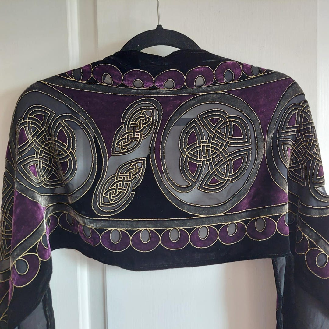 CELTIC Design SILK Burn Out Purple and Gold Scarf, Tagged - Etsy
