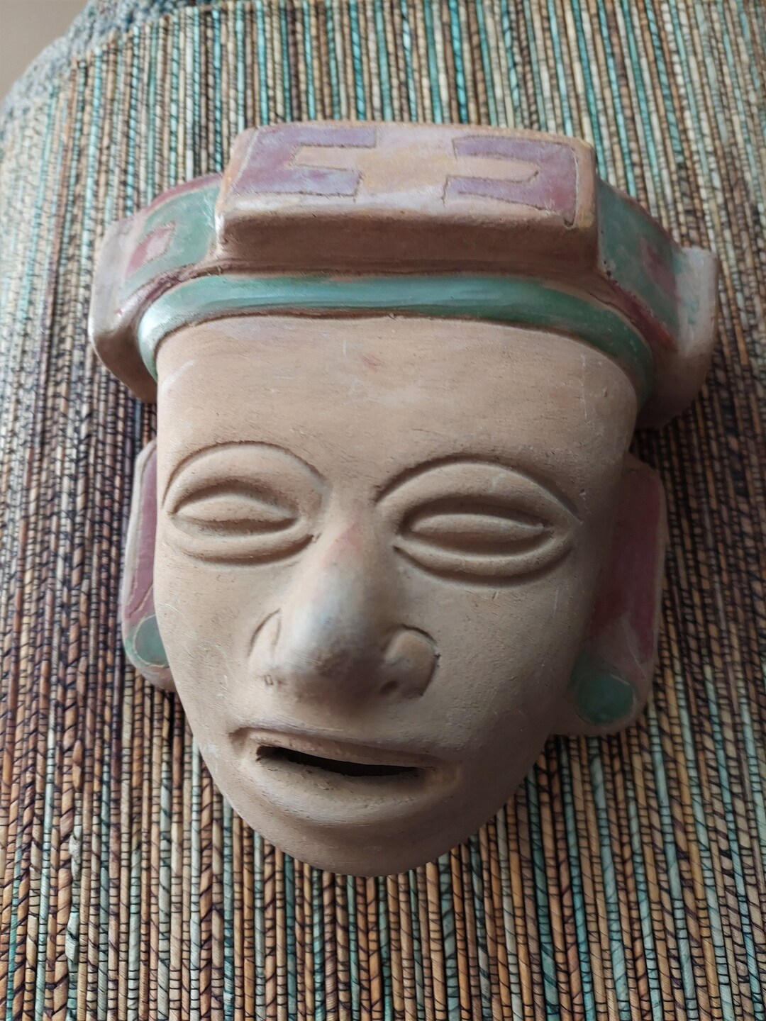 Vintage Clay Mayan Wall Mask - Etsy