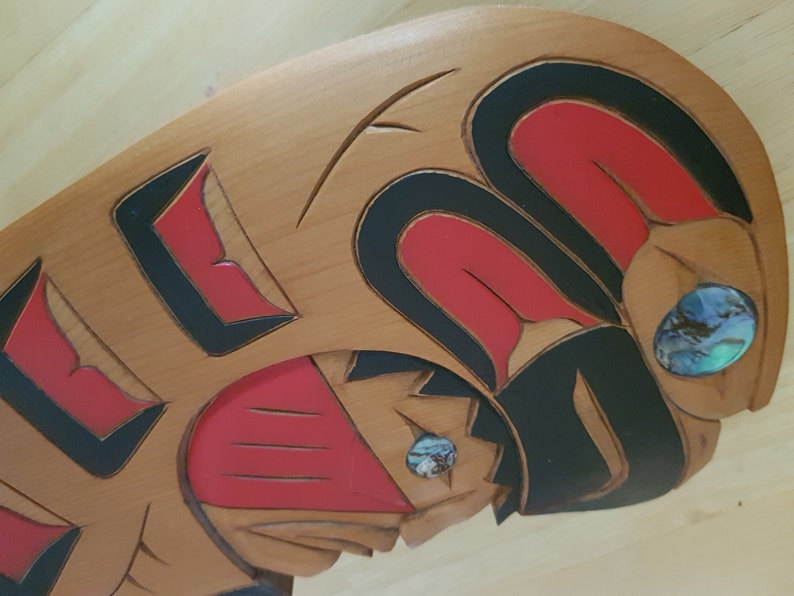 First Nations Eagle Man Inlaid Abalone Shell Carving Signed - Etsy Canada