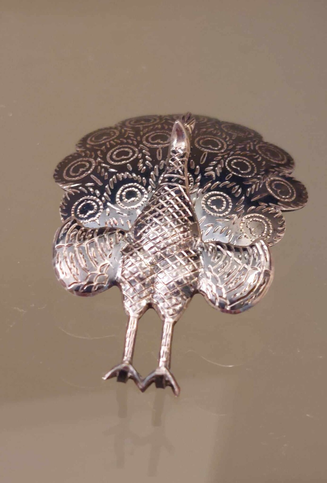 Vintage Estate Siam Sterling Niello Peacock Hinged Brooch - Etsy