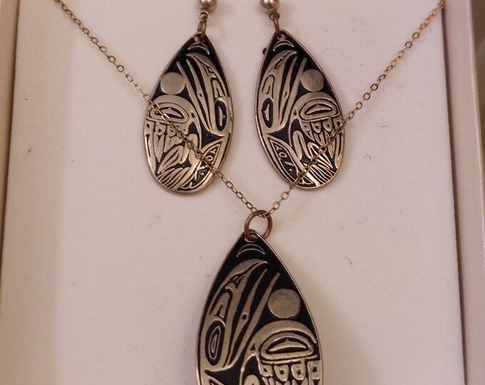 Eagle Design Pewter Native First Nations Jewelry Set - Etsy
