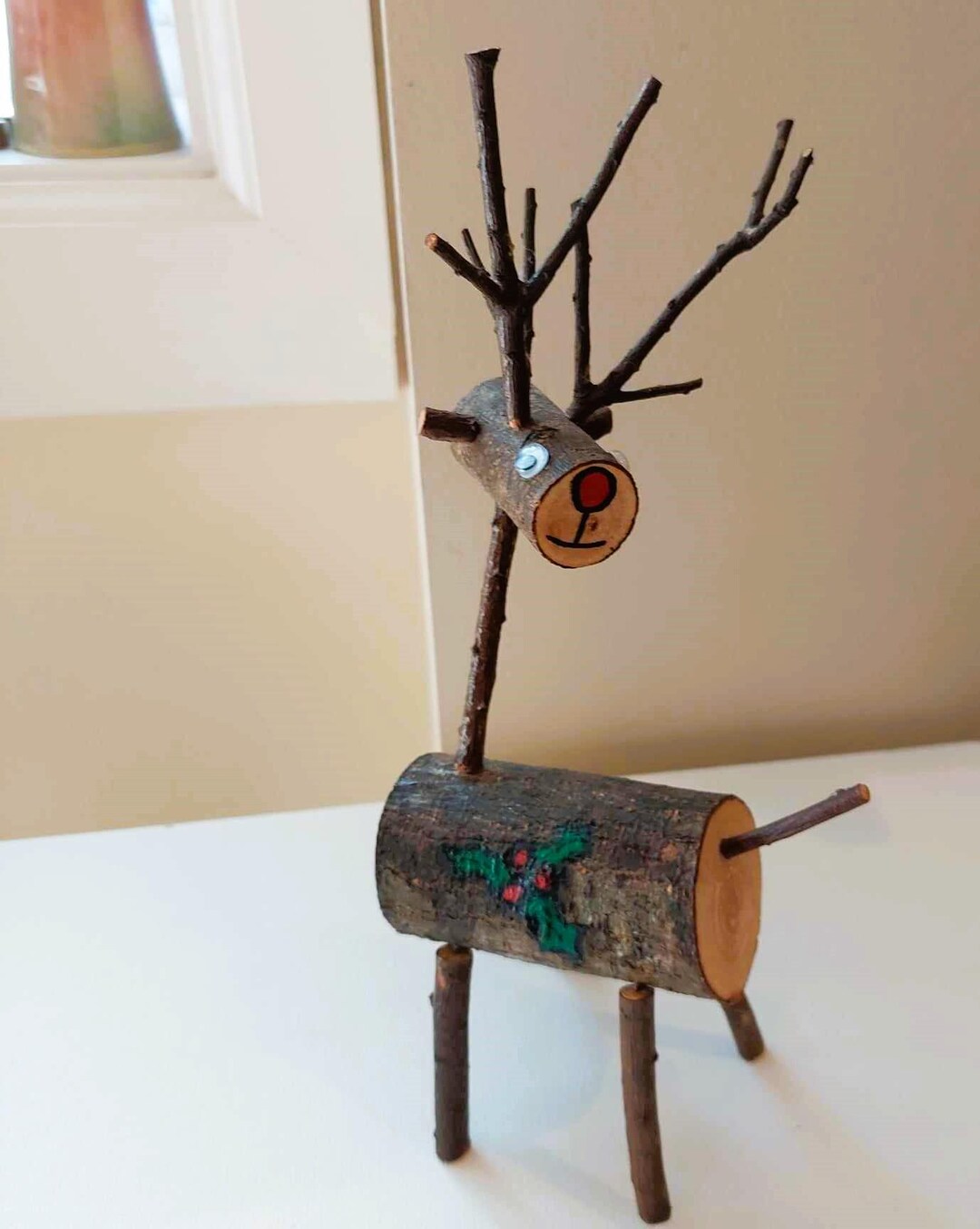 Vintage Wood Nostalgic Rudolph the Reindeer Handmade Ornament - Etsy