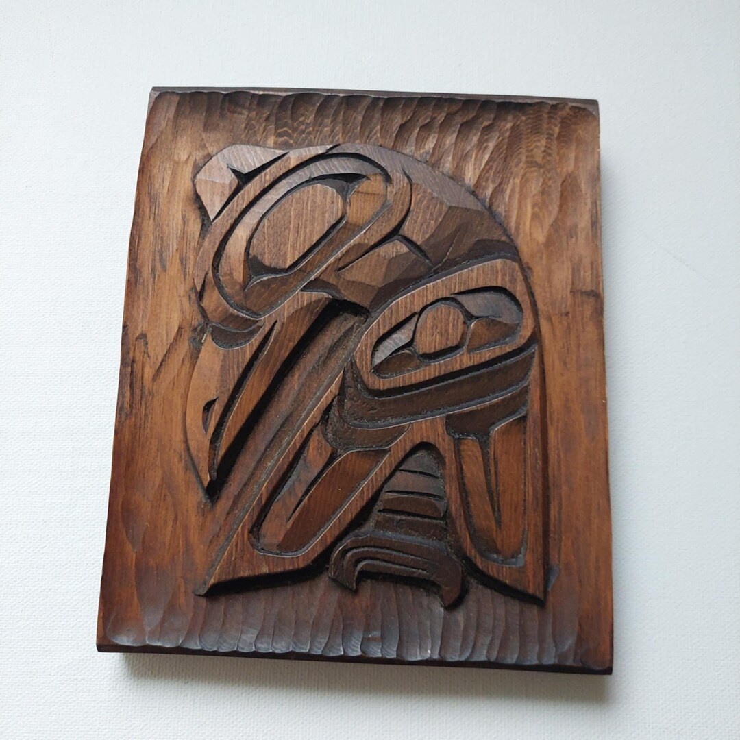 Vintage First Nations RAVEN Carving- Signed - Etsy