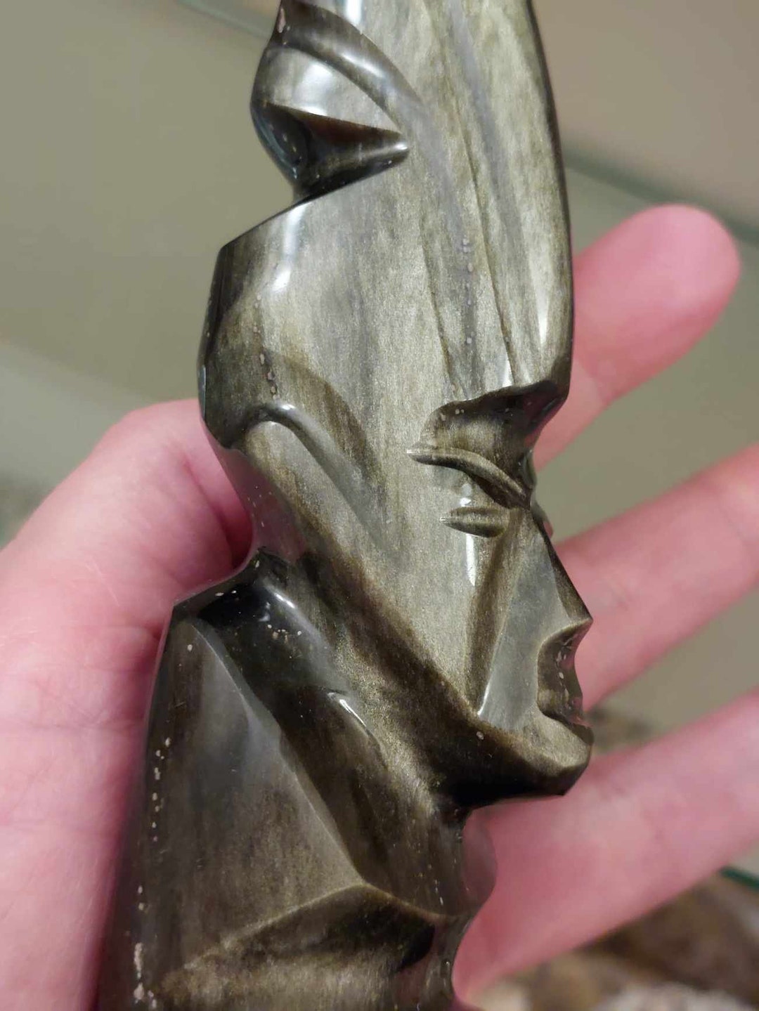 Mayan God Obsidian Stone Carved Small Statue, Tribal Warrior - Etsy