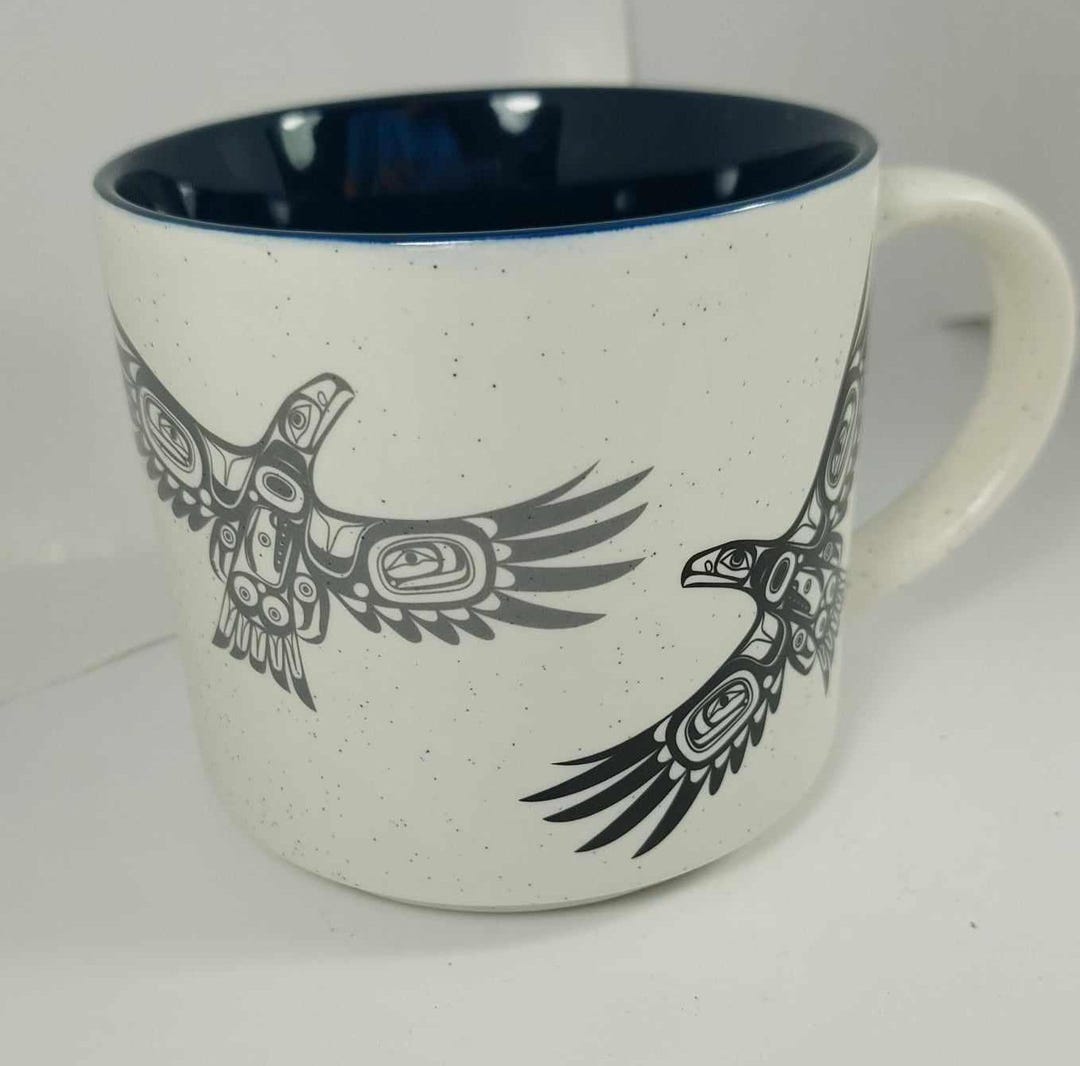 Large Native SOARING EAGLES Design Mug, Canada First Nations Pottery ...