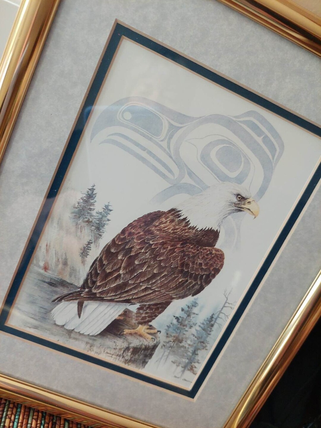 Vintage Sitting Eagle Sue Coleman Native Design Framed Print Picture - Etsy