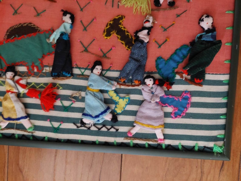 Vintage Framed Peruvian Village Peru, Textile Collage, 19 Inches - Etsy