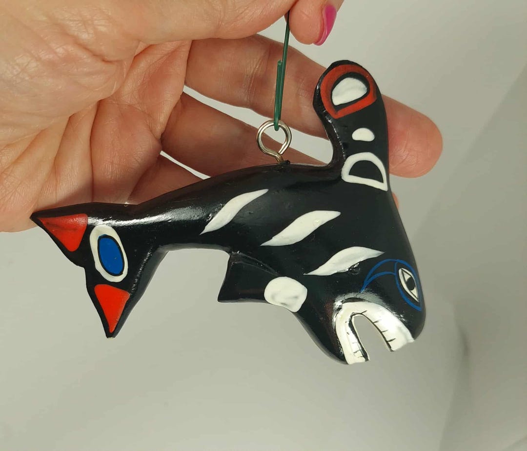 First Nations Carved Killer Whale Tree Ornament - Etsy