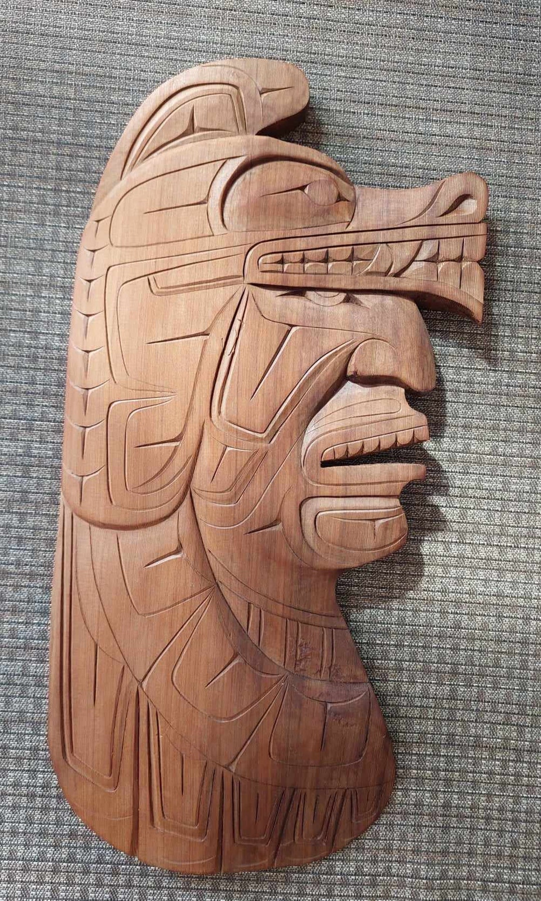 18.5 SIGNED Salish First Nations WOLF DANCER, Tyrone Joseph, Vintage ...