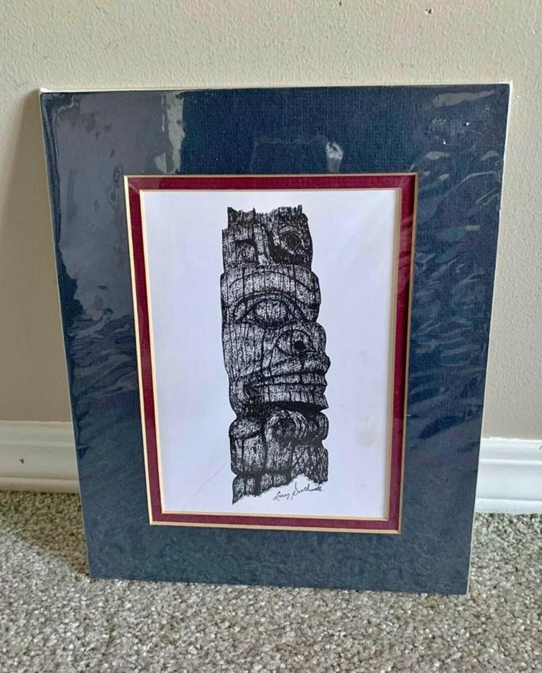 Vintage First Nations Totem Pole Print, Matted Picture , Signed - Etsy