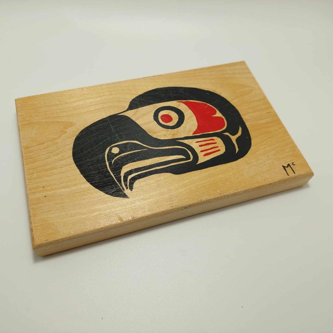 Small First Nations Hand Painted EAGLE Design on Wood. - Etsy