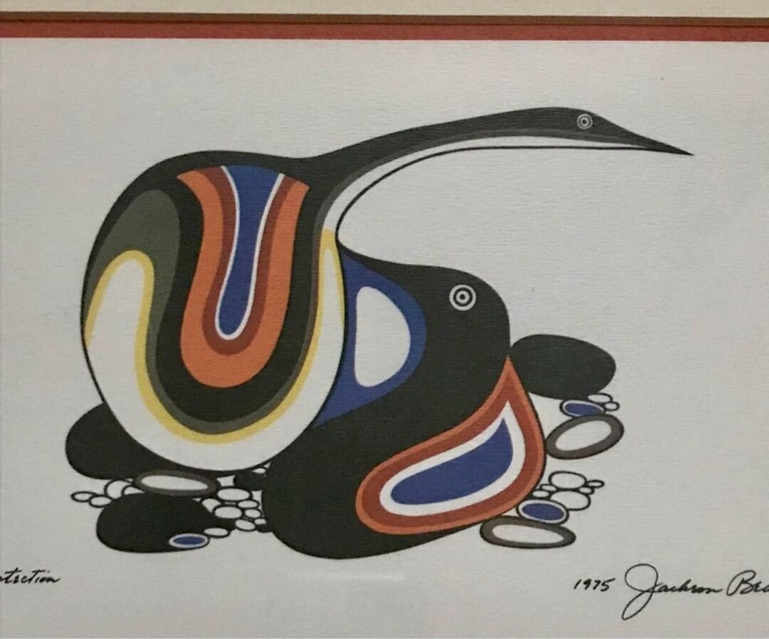 Vintage Jackson Beardy Art Print, 1975, Framed, Called PROTECTION, 11 X ...