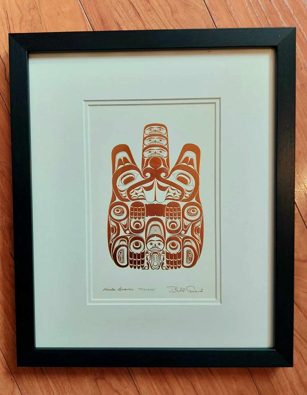 First Nations Bill Reid Haida BEAVER Ttsaang, Framed and Matted Copper ...