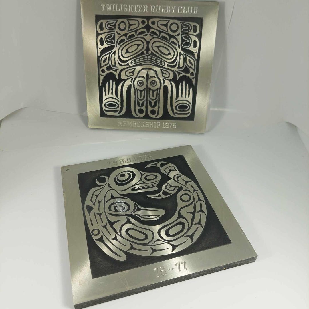 TWO Vintage First Nations WHALE and FOLKLORE Creatures Aluminum Wall ...