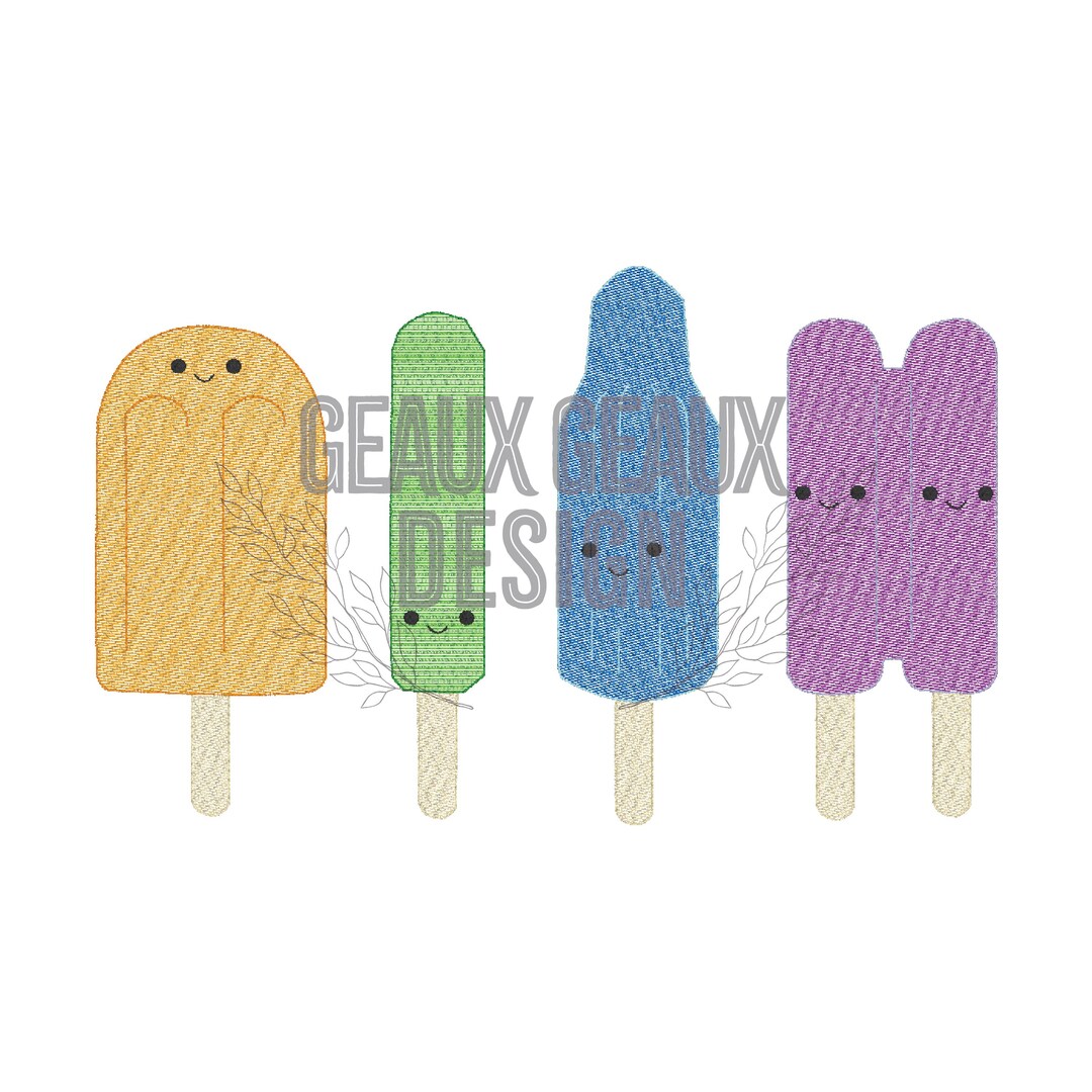 Popsicle Embroidery Design - Etsy