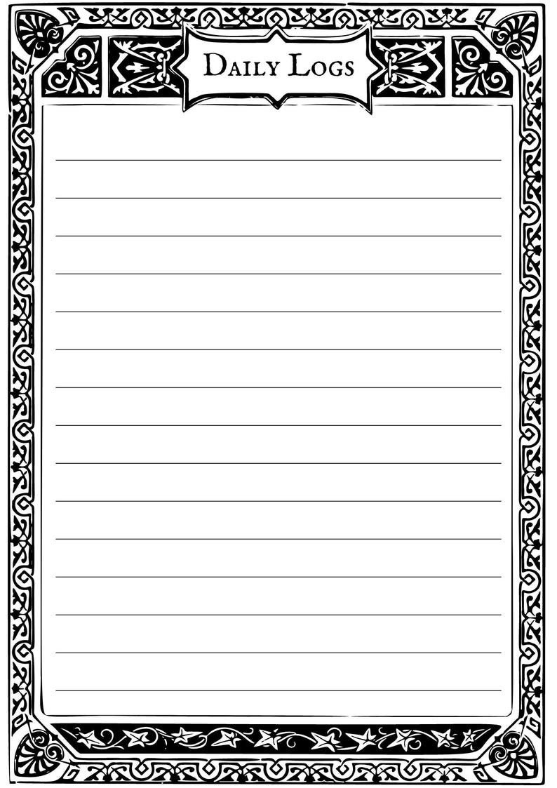 DND Character Sheet Printable | Fillable PDF for 5e | RPG Journal Pages ...