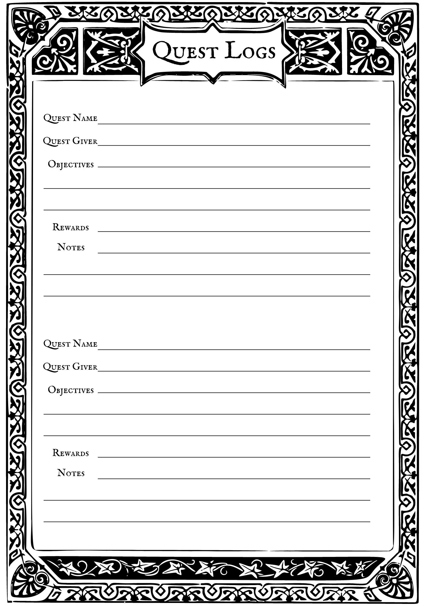 Elden Ring Printable Journal – Quest Tracker & RPG Note Sheets (PDF) - Etsy