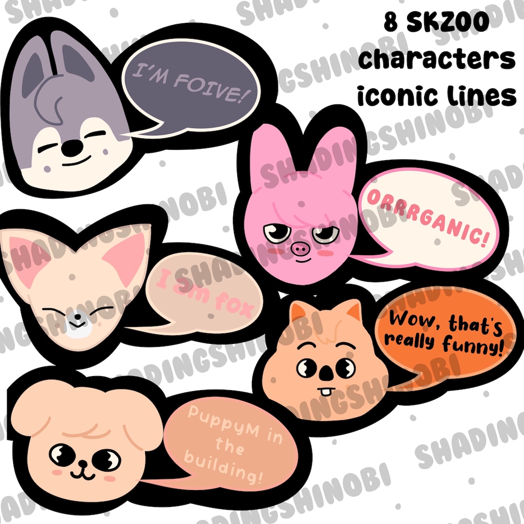 STRAY KIDS Skz SKZOO Funny Iconic Lines 8 Images T-shirt Designs ...