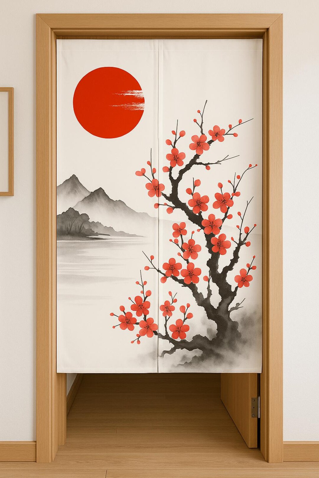 Japanese Noren Curtain – Linen Doorway Tapestry With Traditional ...