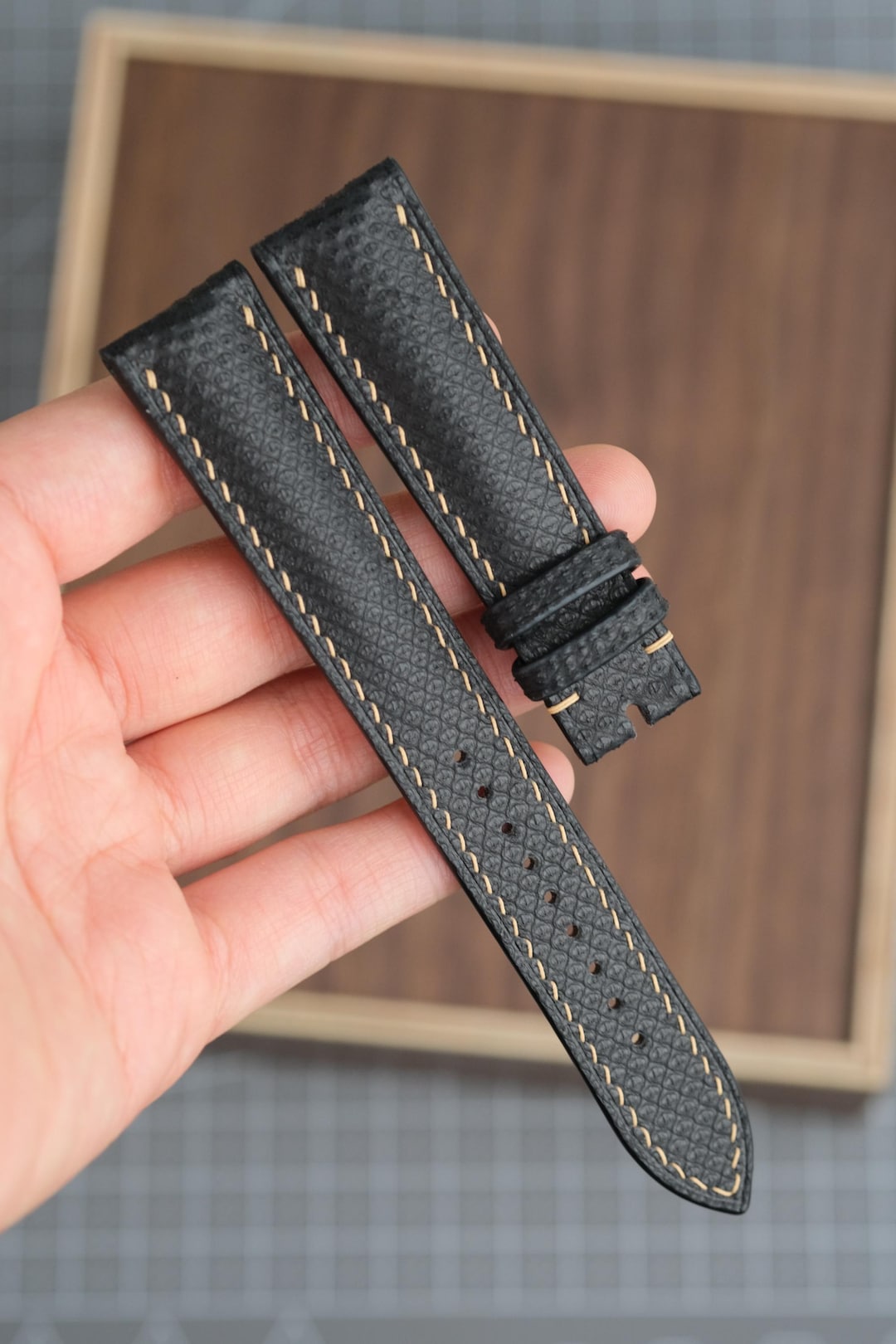 Black Snakeskin Watch Band: Handmade Leather, Sizes 14mm-26mm - Etsy