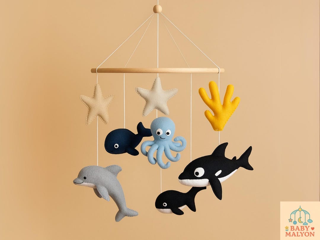 Ocean Mobile, Sea Animals Mobile, Nautical Baby Shower, Ocean Mobile ...