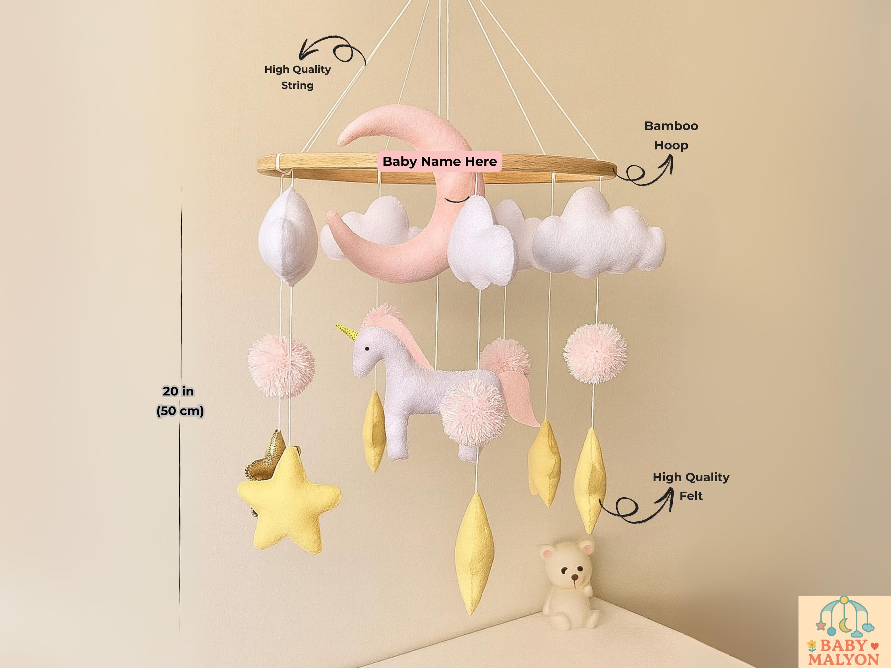 Unicorn Baby Mobile: Unicorn Nursery, Dreamy Baby Mobile, Baby Girl ...
