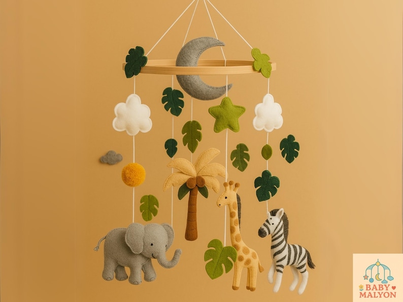 Safari Mobile, Safari Cot Mobile, Wild One Birthday, Felt Animals ...