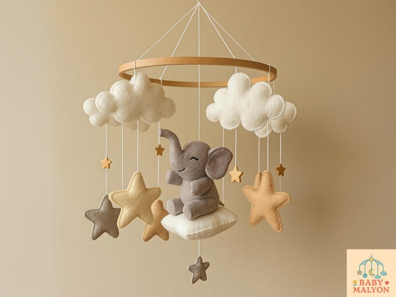 Elephant Mobile, Elephant Cot Mobile, Elephant Crib Mobile, Elephant ...