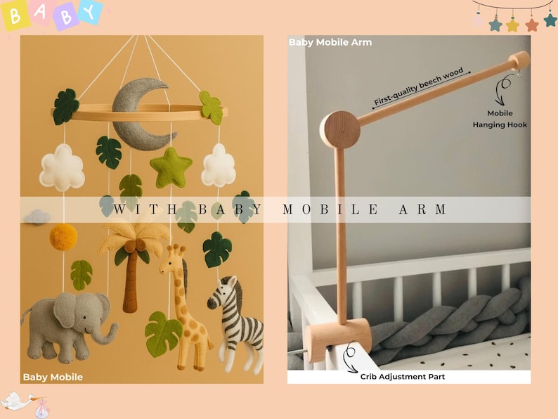 Safari Mobile, Safari Cot Mobile, Wild One Birthday, Felt Animals ...