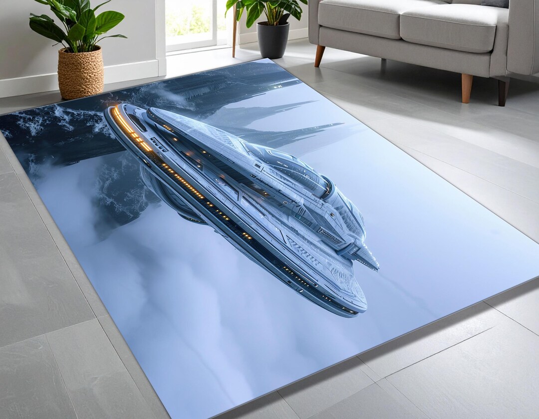 Futuristic Spaceship Rug,sci-fi Home Decor for Modern Living Spaces ...