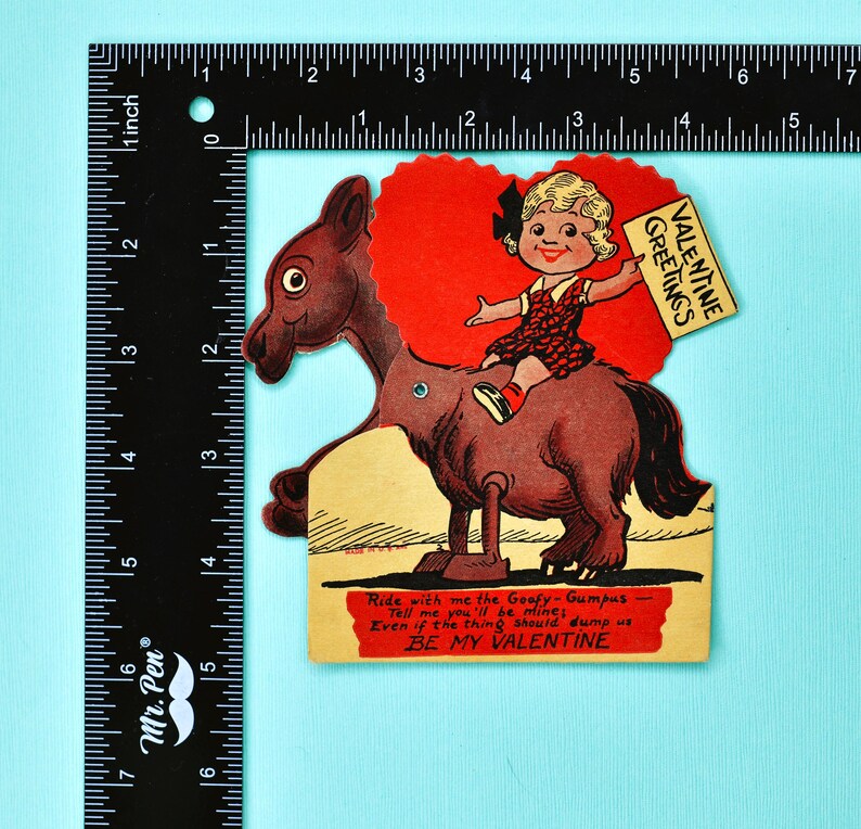 Vintage Valentine Card / Kitschy Mechanical Moving Ephemera Antique ...