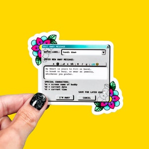 Classic Gray Aol Aim Away Message, Emo Elder Pop Punk Vinyl Sticker ...