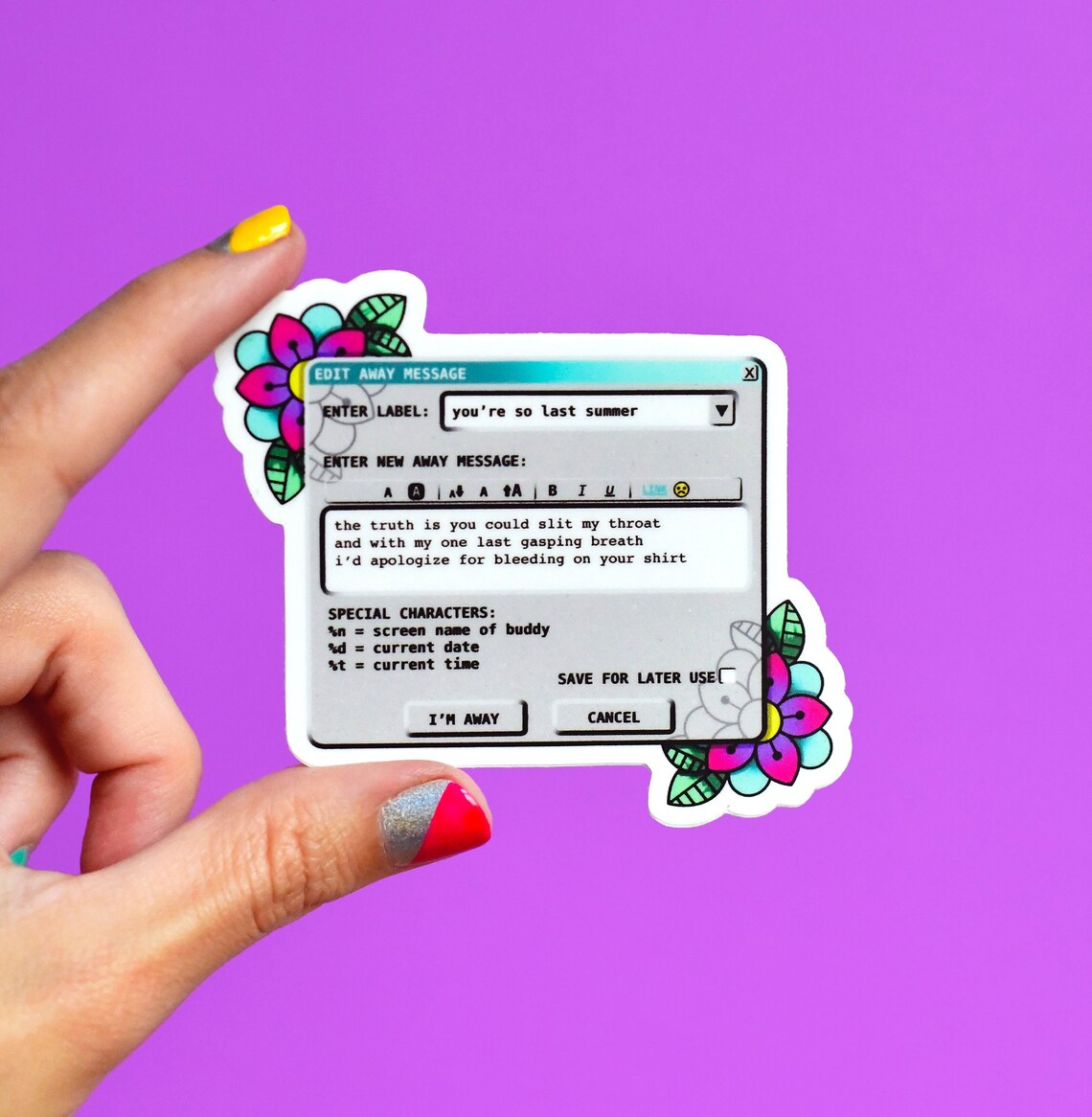 Classic Gray Aol Aim Away Message / Emo Elder Pop Punk Vinyl - Etsy