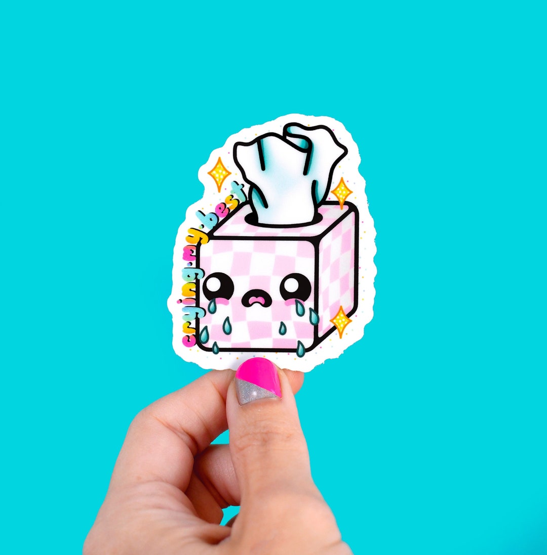 Crying My Best / Trying Crybaby Sad Girl Cute Vinyl Sticker - Etsy