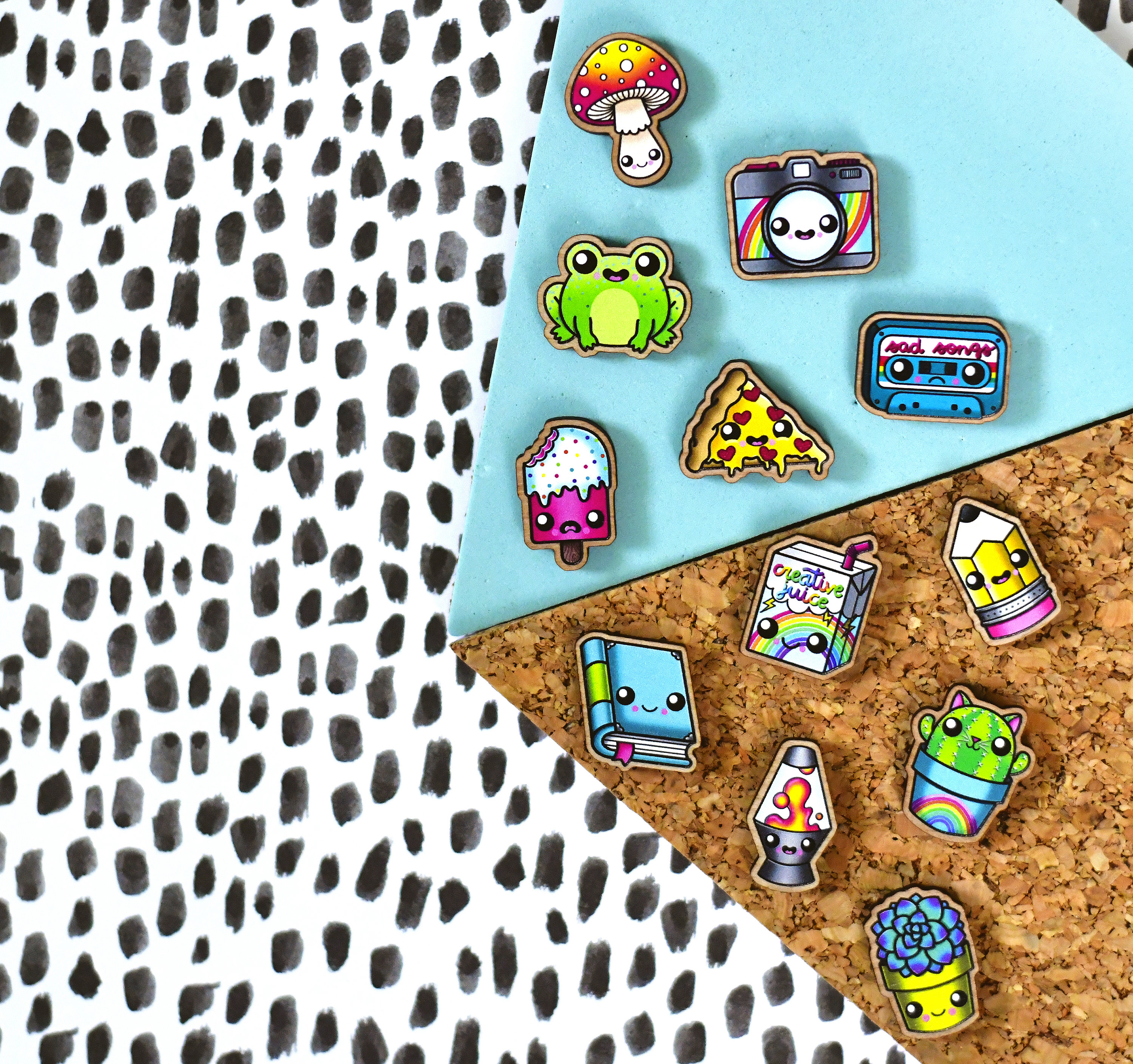 Rainbow Cat Cactus Pin or Magnet - Etsy