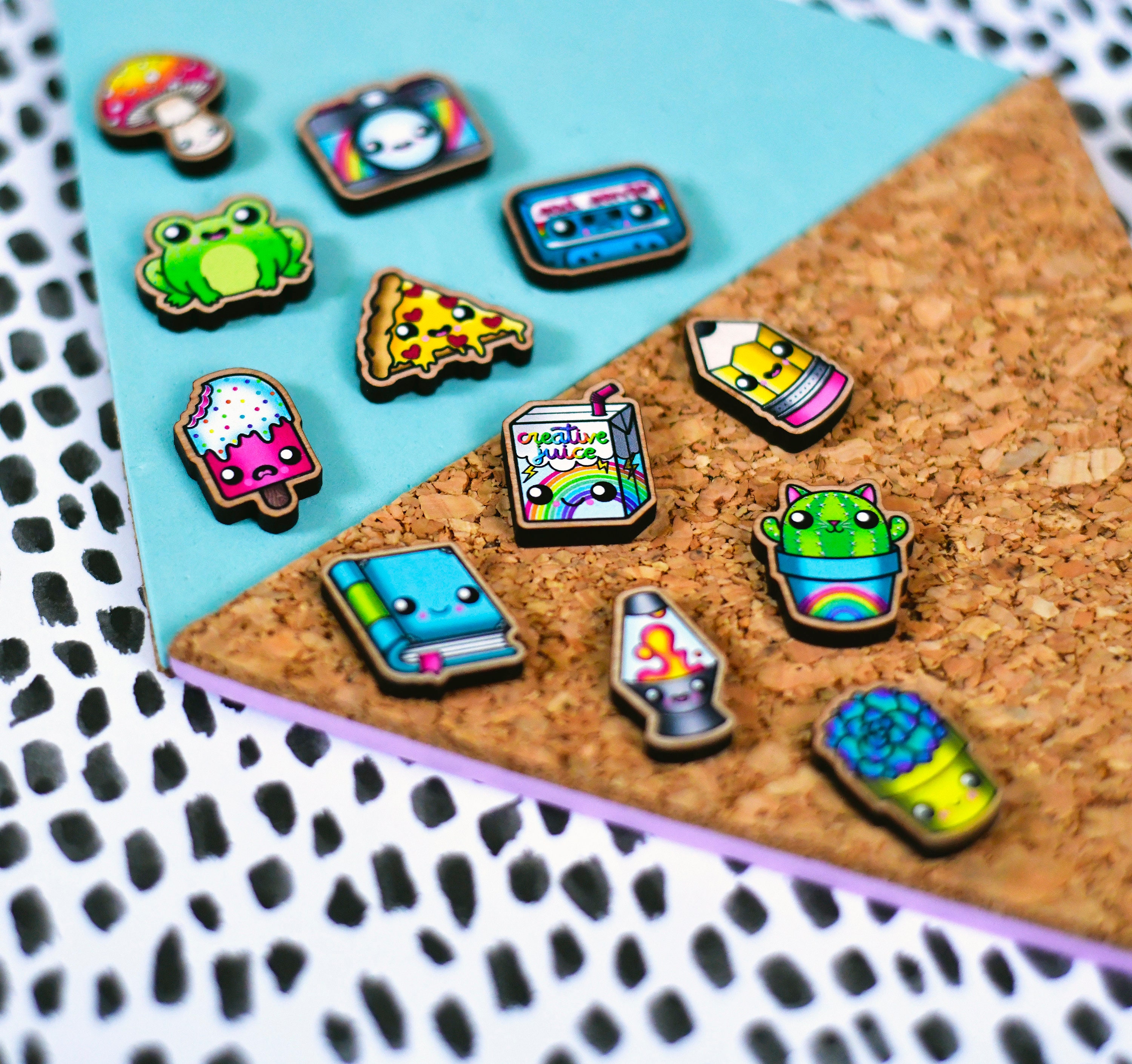 Rainbow Cat Cactus Pin or Magnet - Etsy