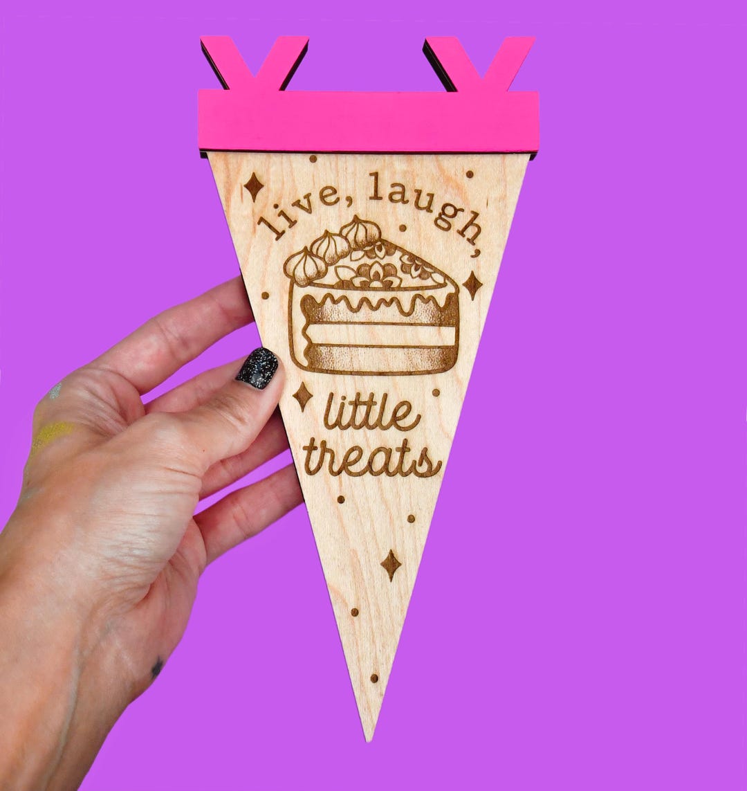 Live, Laugh, Little Treats / Laser Cut Wood Pennant Wall Flag Banner - Etsy