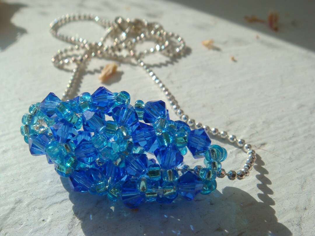 Dark Blue Swarovski Crystal Necklace - Etsy