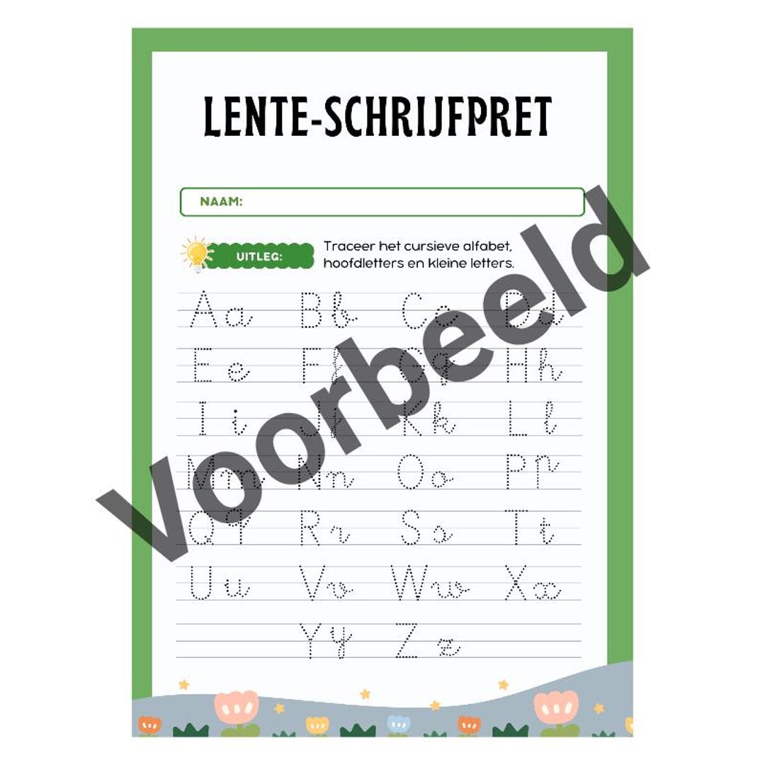 Spring Alphabet Worksheet | Cursive Letters Practice | Printable ...