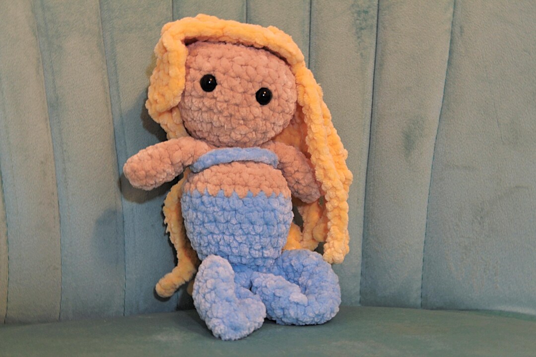 Crochet Blue Mermaid Doll - Etsy