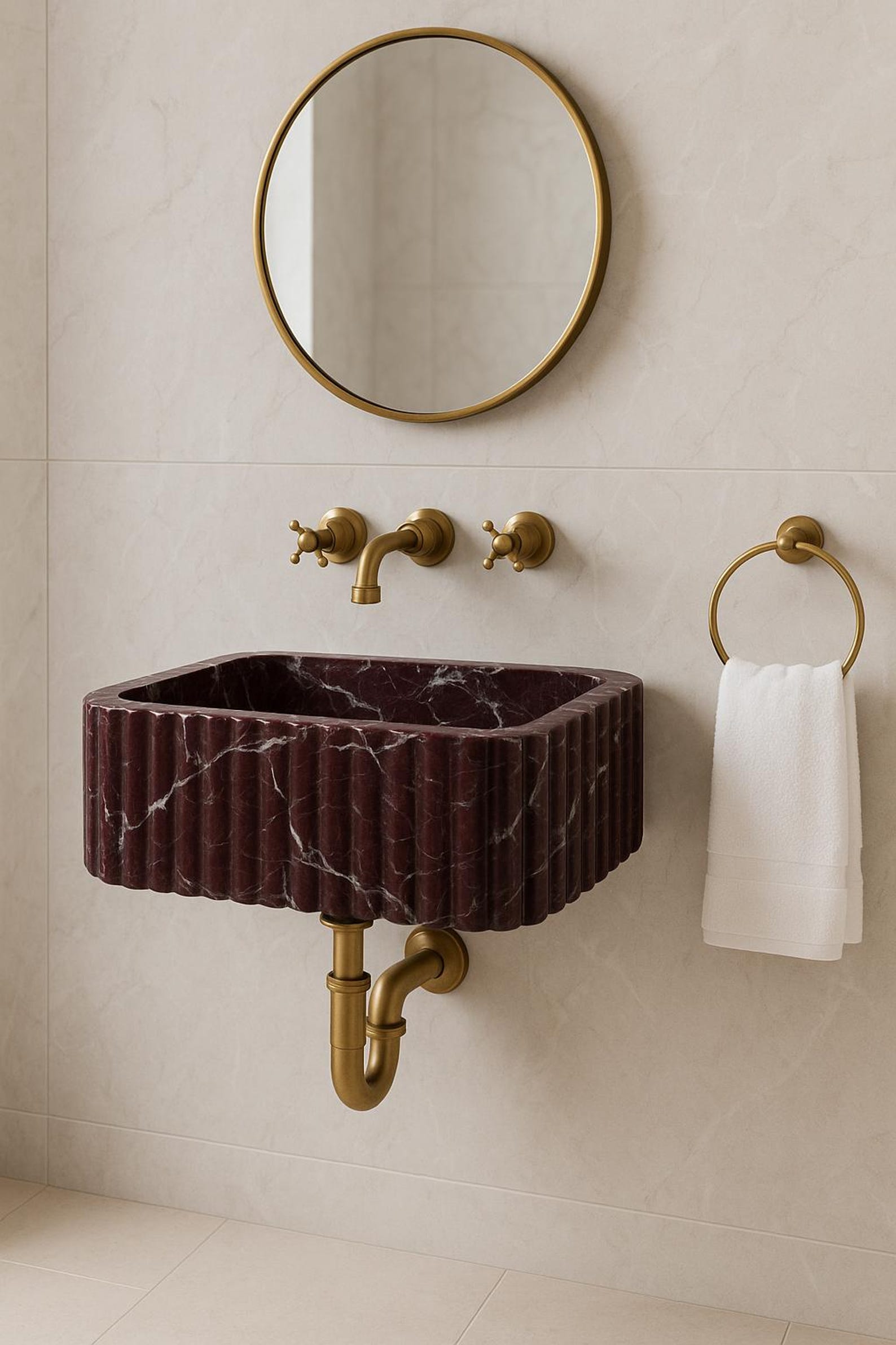 Premium Rosso Levanto Marble Sink, Uniquely Crafted Luxury Marble Sink ...