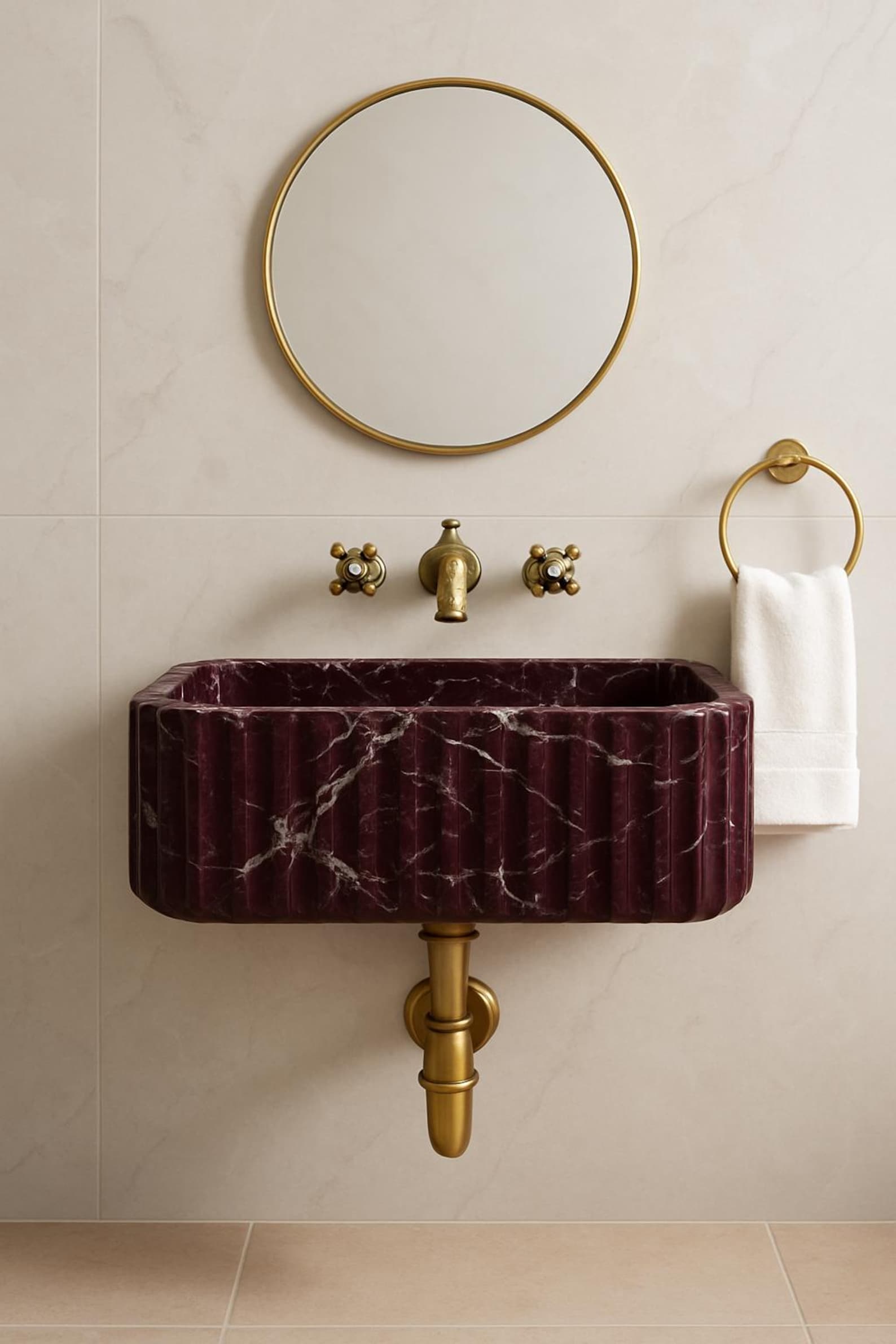 Premium Rosso Levanto Marble Sink, Uniquely Crafted Luxury Marble Sink ...